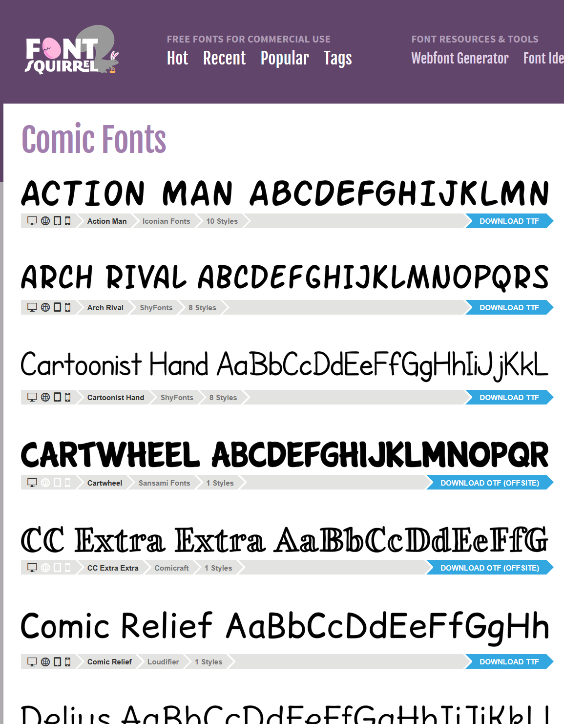 FontSquirrel - Comic Fonts - eduComix - Sachcomics zeichnen