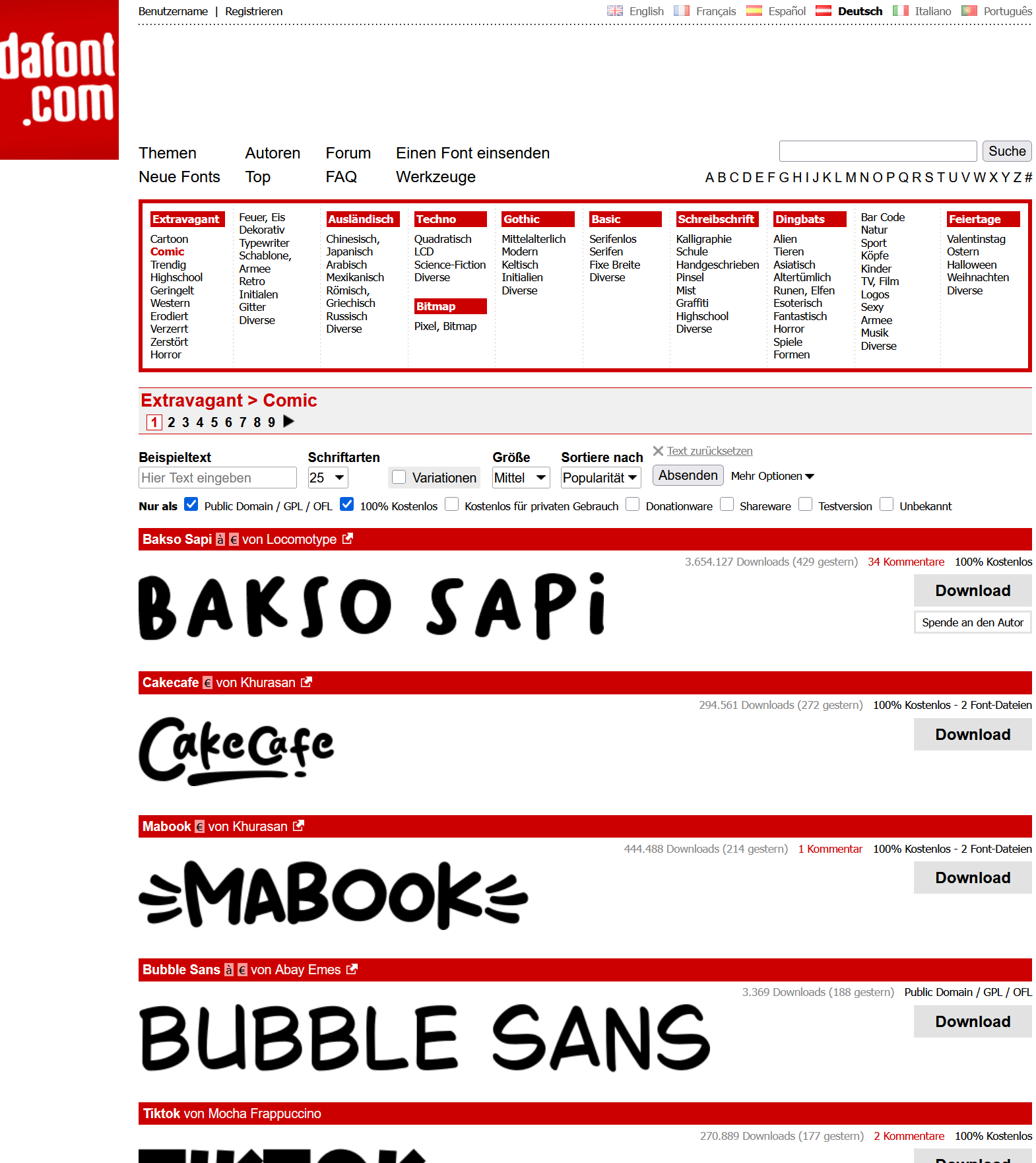 dafont - Cartoon / Comic Fonts - eduComix - Sachcomics zeichnen